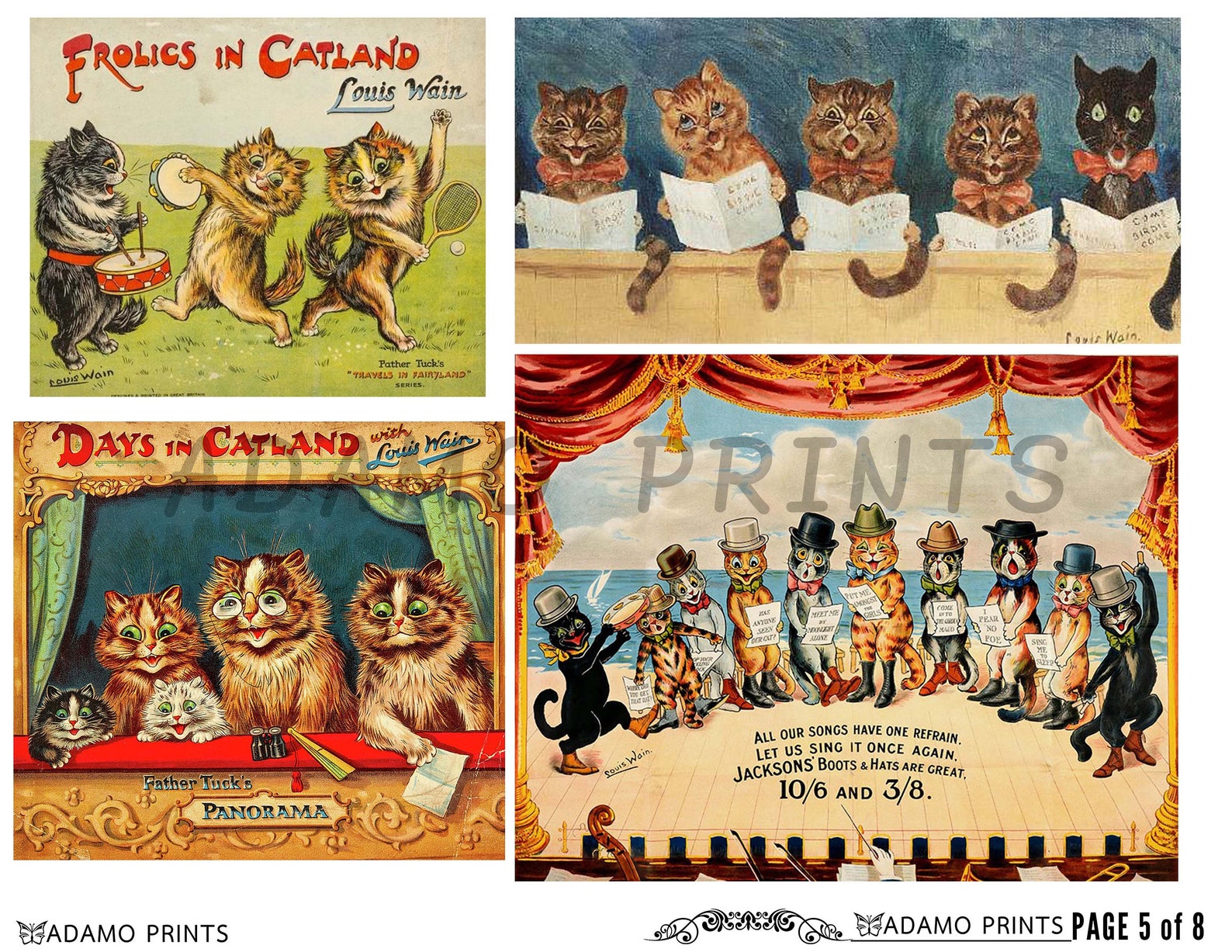 Funny Cat Ephemera Kit Cards Printable Images Vintage Art - Etsy