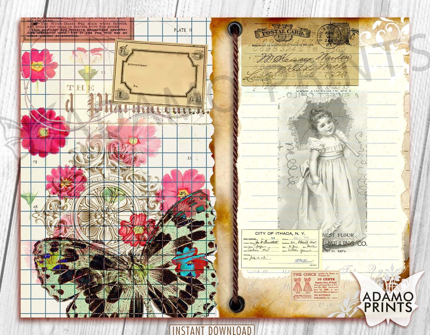 Collage Neutral Journal Kit Junk Journaling Kit Collage | Etsy