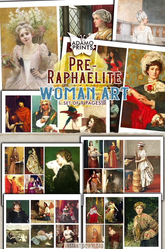 Women Pre-raphaelite Art Digital Images Victorian Art - Etsy