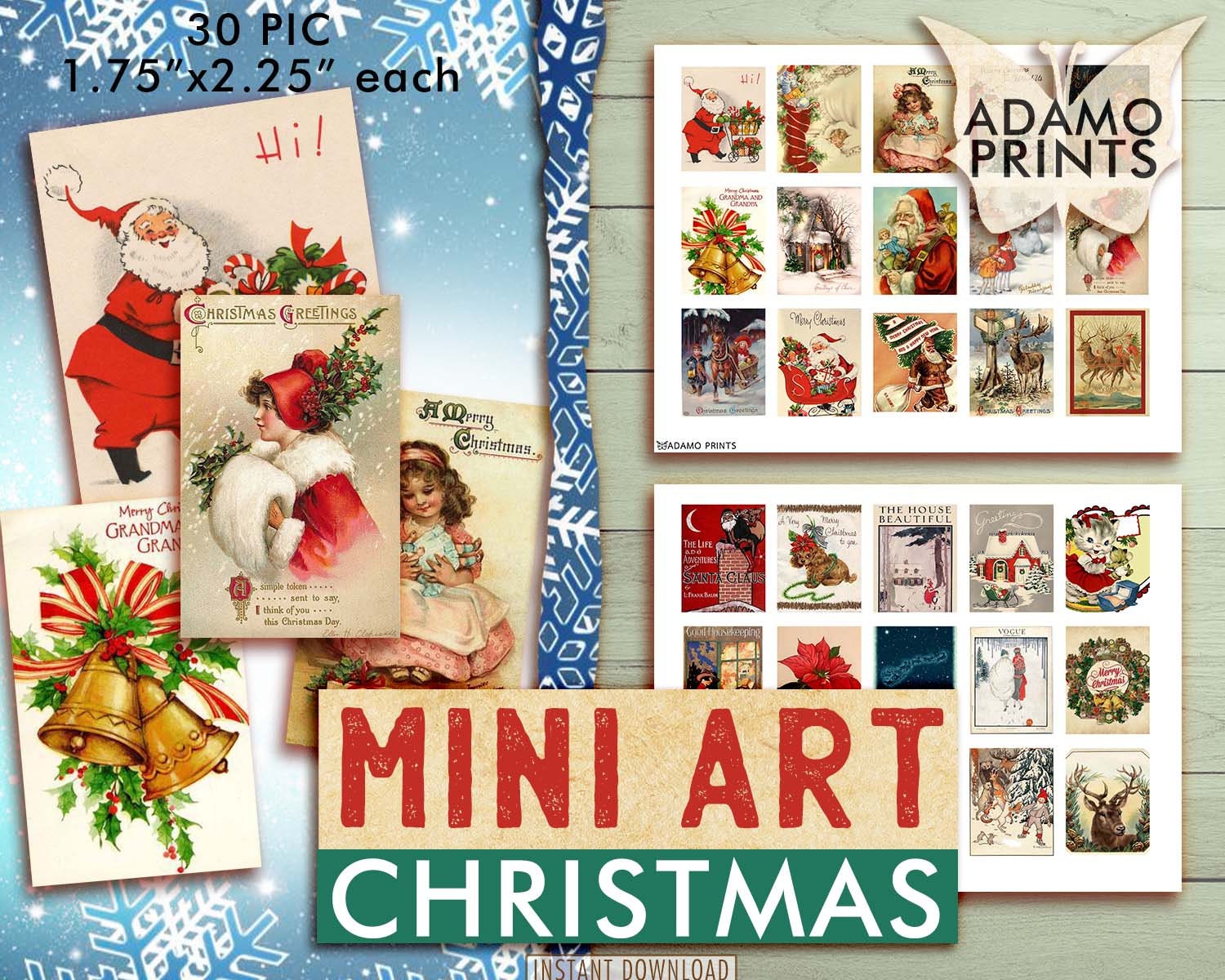 Mini Art Christmas Miniature Images December - Etsy