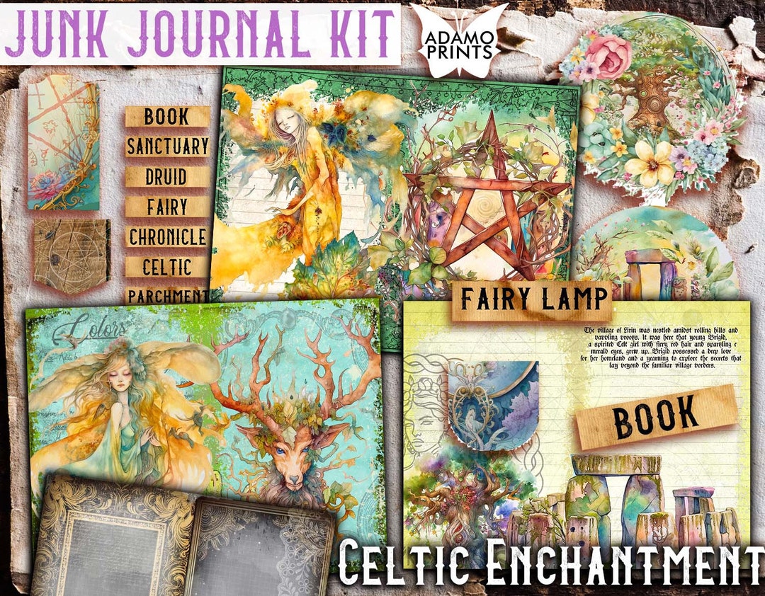 Celtic Enchantment Junk Journal Kit, Blank & Lined, Magic, Mythology ...