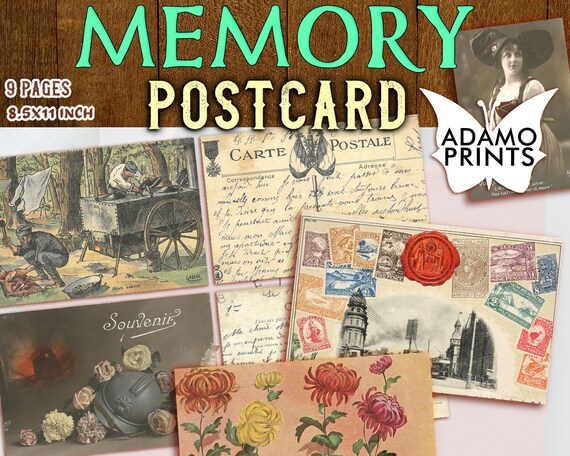 Memory Postcards Old Postage Digital Printable Postcards - Etsy