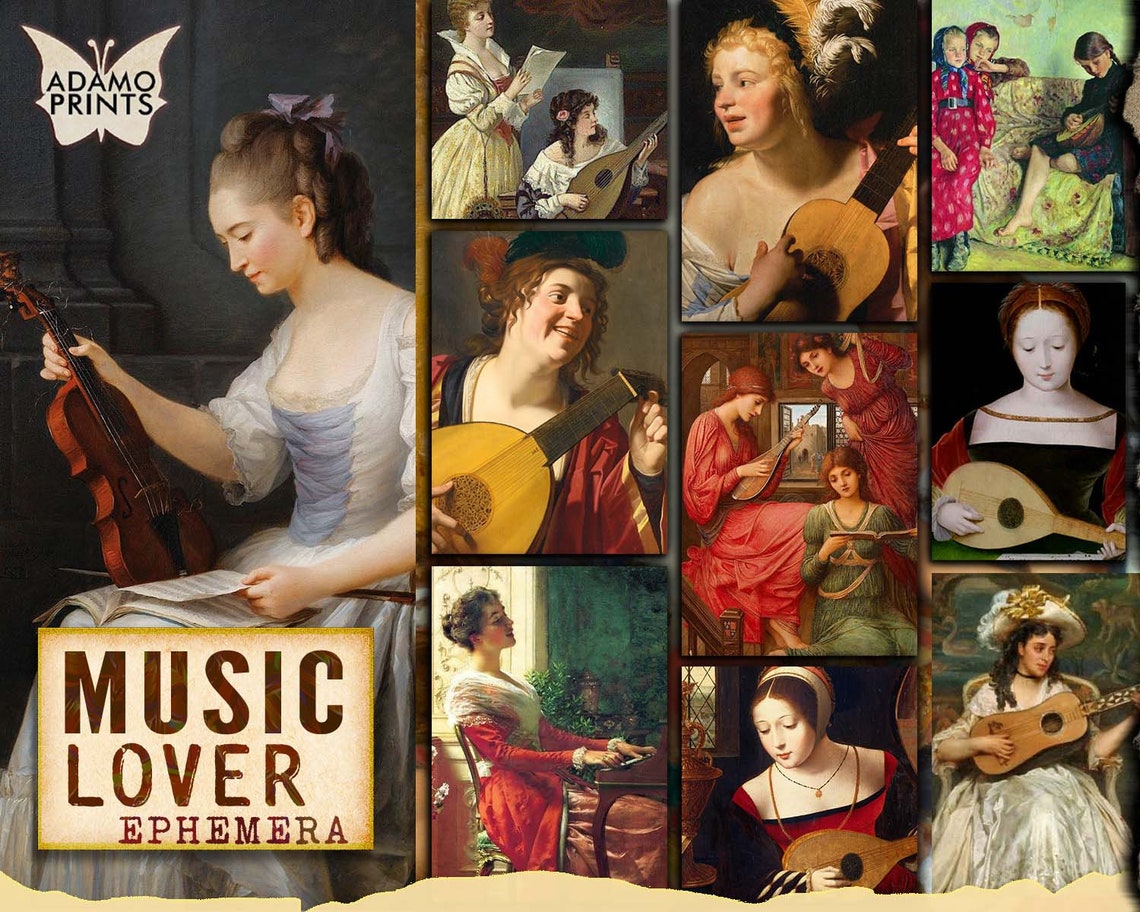 Music Lover, Victorian Era, Digital Ephemera Classics, Digital Collage ...