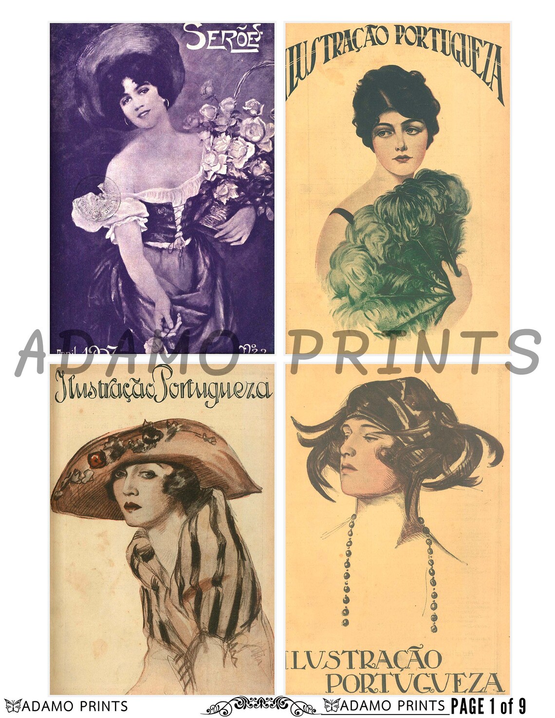 Beautiful Women Cover Set2 Vintage Images Women Digital - Etsy