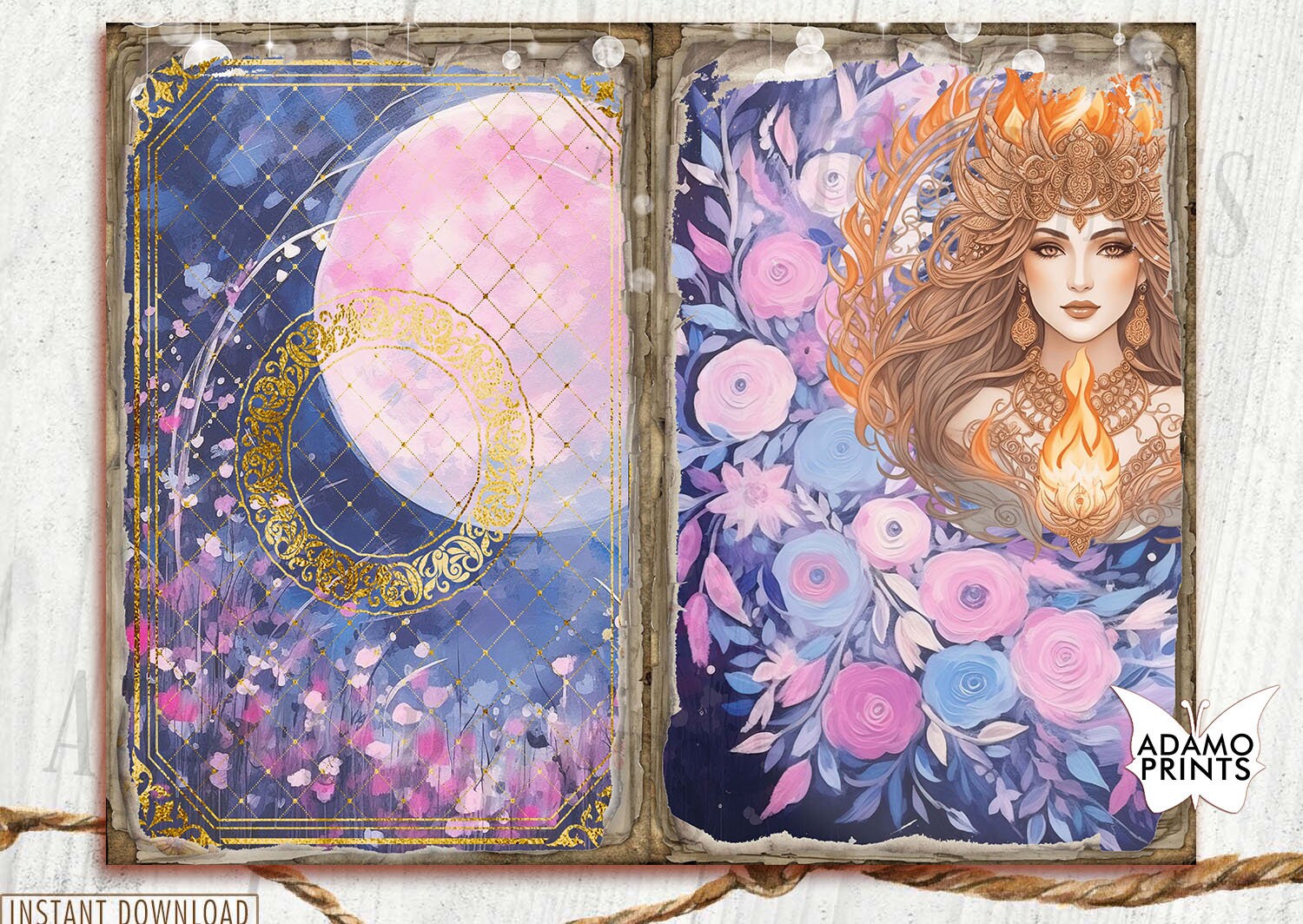 Ancient Goddess Junk Journal Pages, Collage Sheets, Ephemera Moon ...