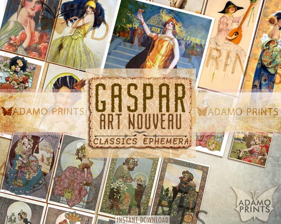 Gaspar Art Nouveau Digital Art Digital Classic Paintings | Etsy