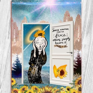 Vintage Sunflower Mixed Media Art, Collage Wall Art, Posters Digital ...