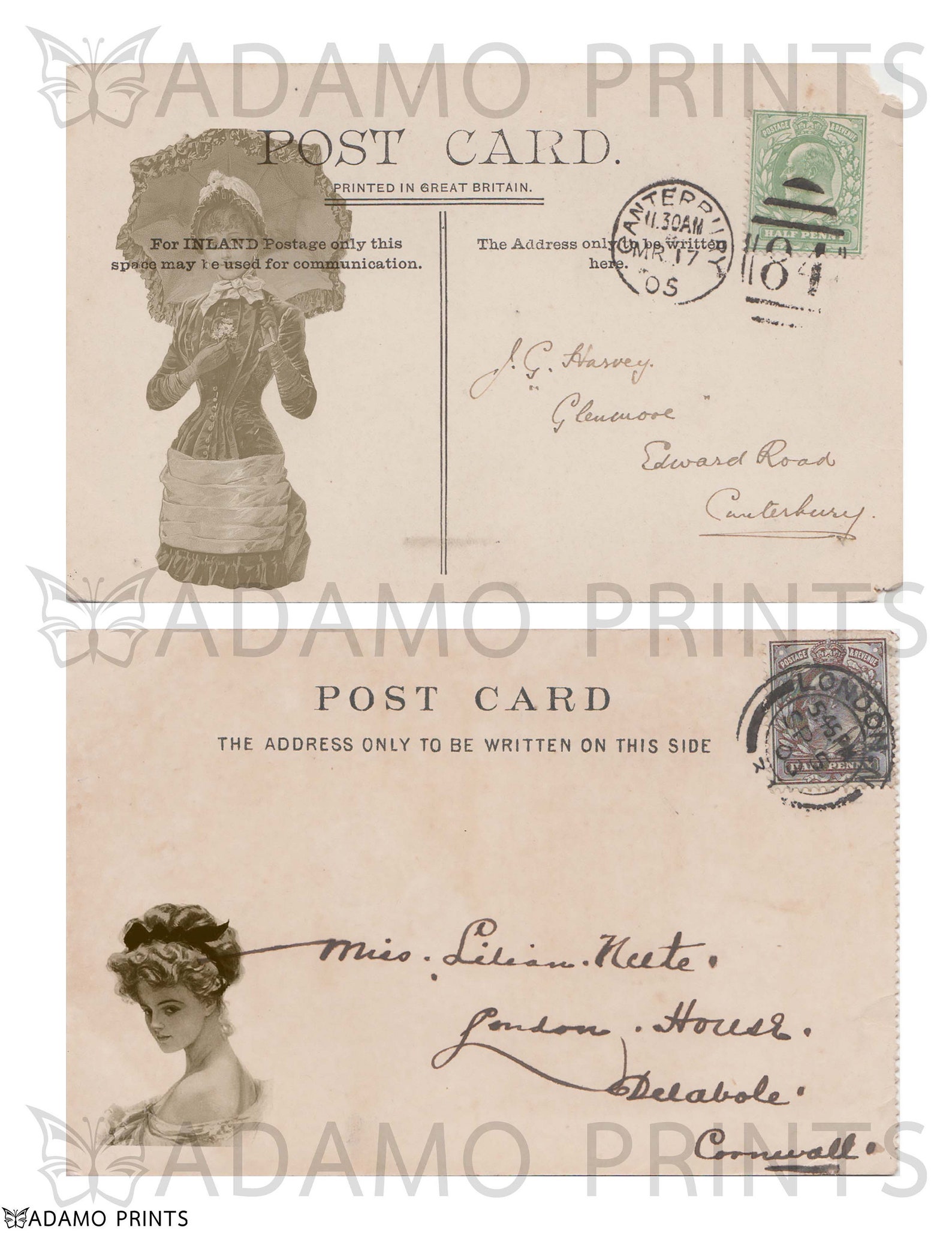 Vintage Postcards Old Postage Digital Printable Postcards - Etsy