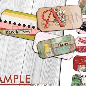 Alice in Wonderland Layered Labels Kit, Journal Words, Junk Journaling ...