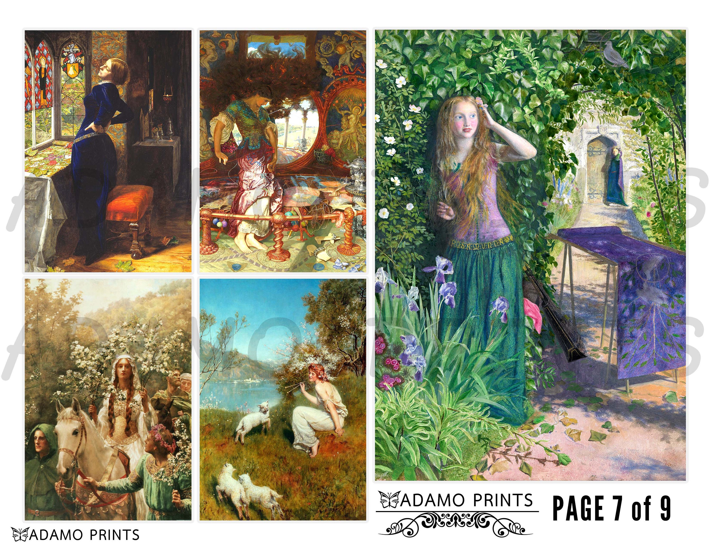 Pre-raphaelite Paintings Digital Images Victorian Art - Etsy