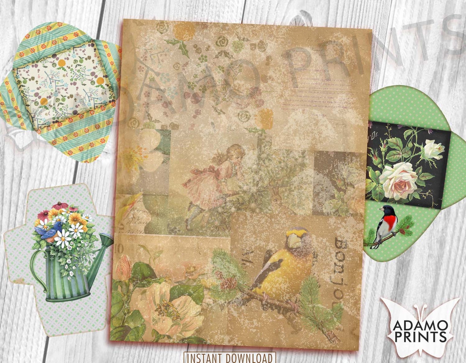 Shabby Chic Spring Envelope Junk Journal Kit Nature - Etsy