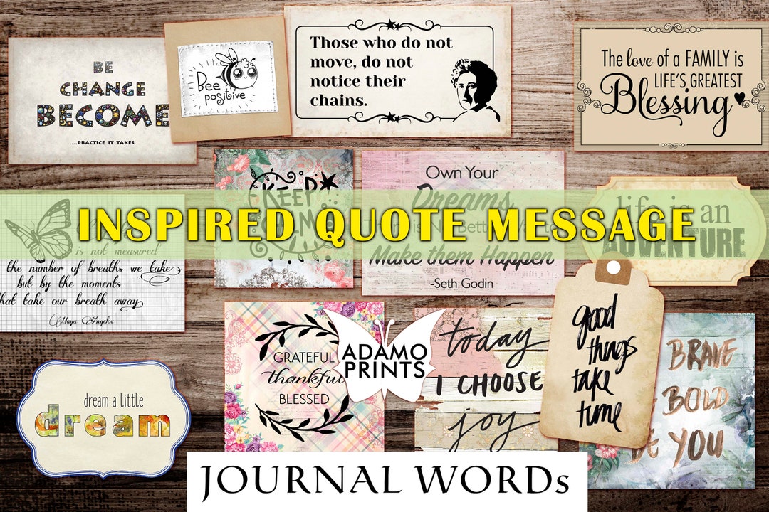Inspired Quote Message Journal Words, Junk Journal Words, Junk Journal ...
