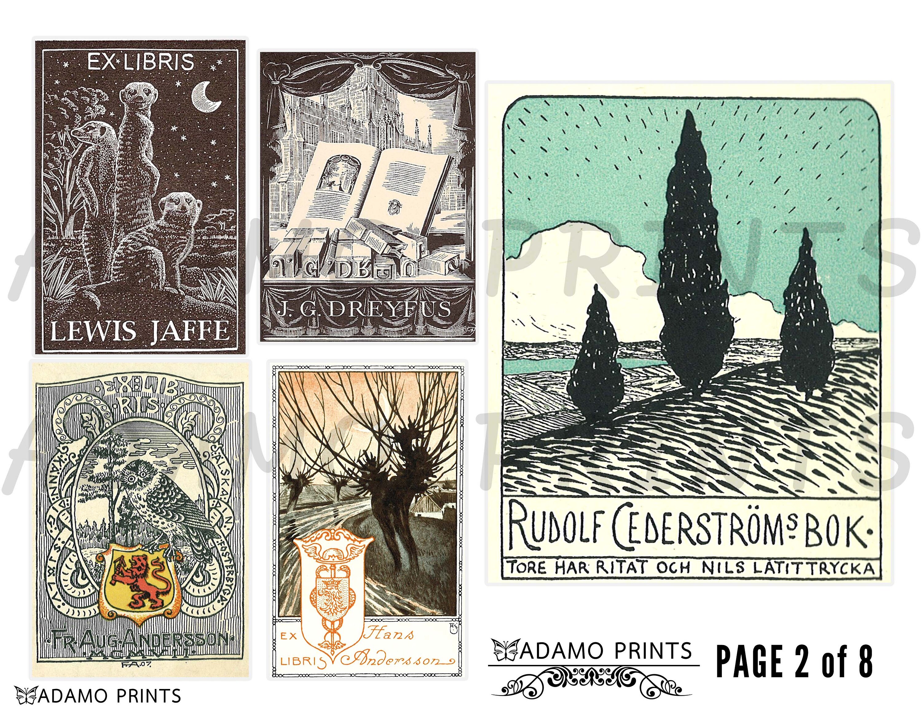 Ex Libris Digital Bookplate Printable Bookplates Ephemera - Etsy UK