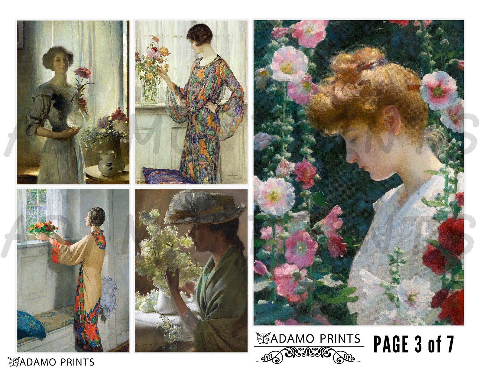 Flower Scent Women Digital Ephemera Classic Women Journal - Etsy