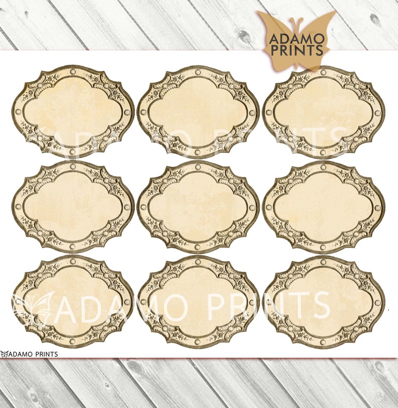 Labels Victorian Style Blank Labels Digital Labels Collage - Etsy