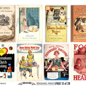 Old Cookbook Ephemera Pack, Food Ephemera, Printable Images, Vintage ...