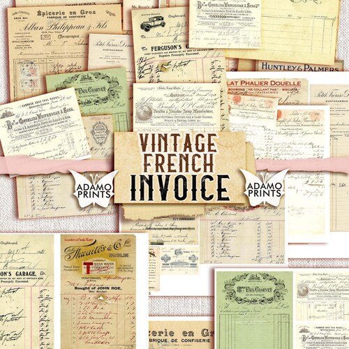 Vintage French Invoice French Receipts Ephemera Cards - Etsy