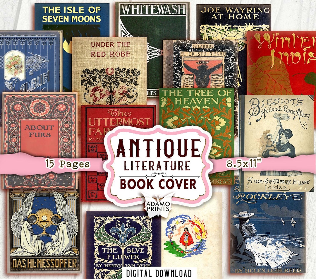 Antique Literature Book Cover, Retro Book, Victorian Ephemera Classic ...