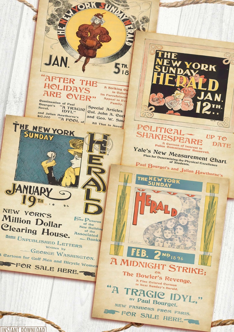 Vintage Newspaper Poster Shabby Paper Pack Wall Art Junk - Etsy