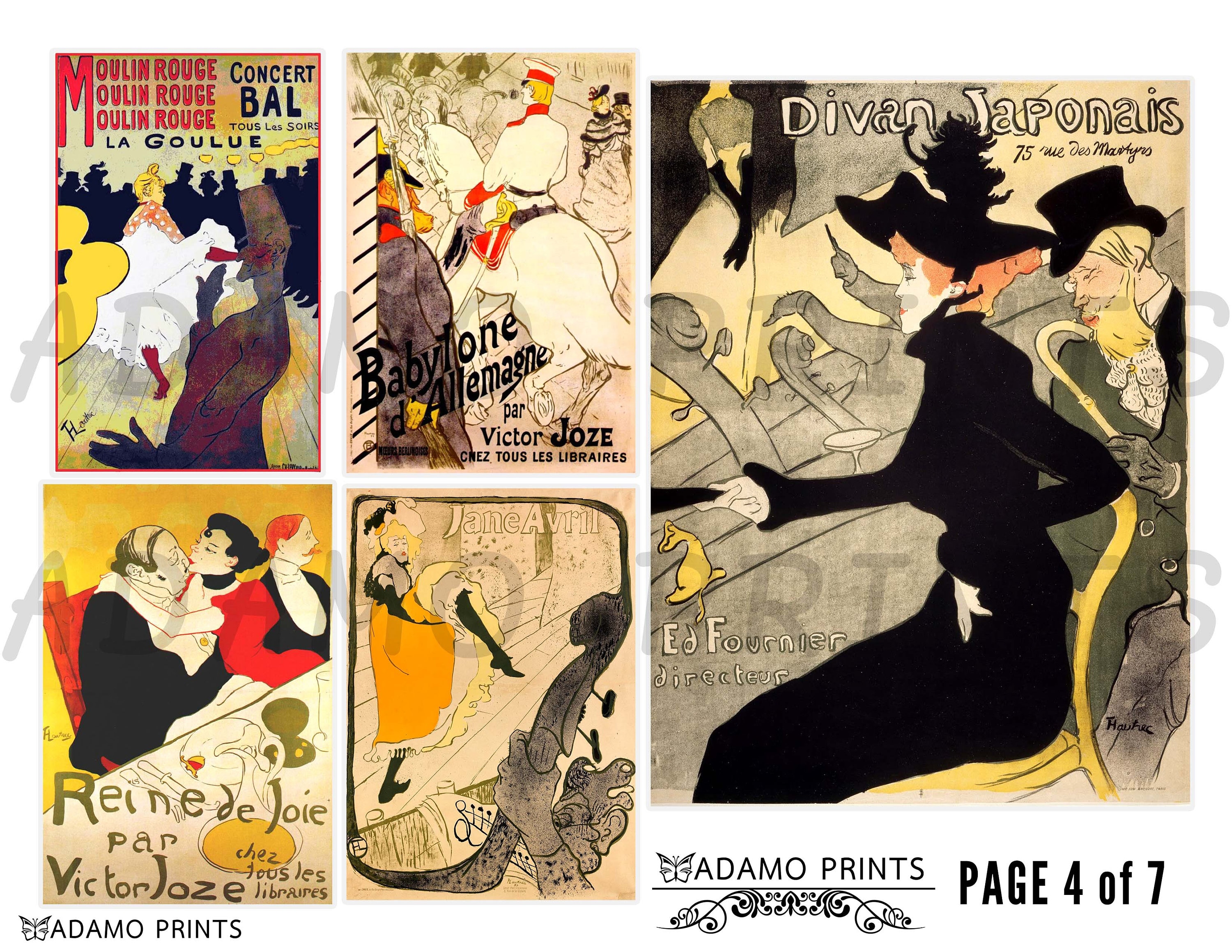 Art Nouveau by Henri de Toulouse Lautrec Classic Paintings | Etsy