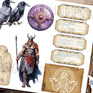 Ancient Norse Junk Journal Kit, Journal Page, Collage Sheets, Ephemera ...