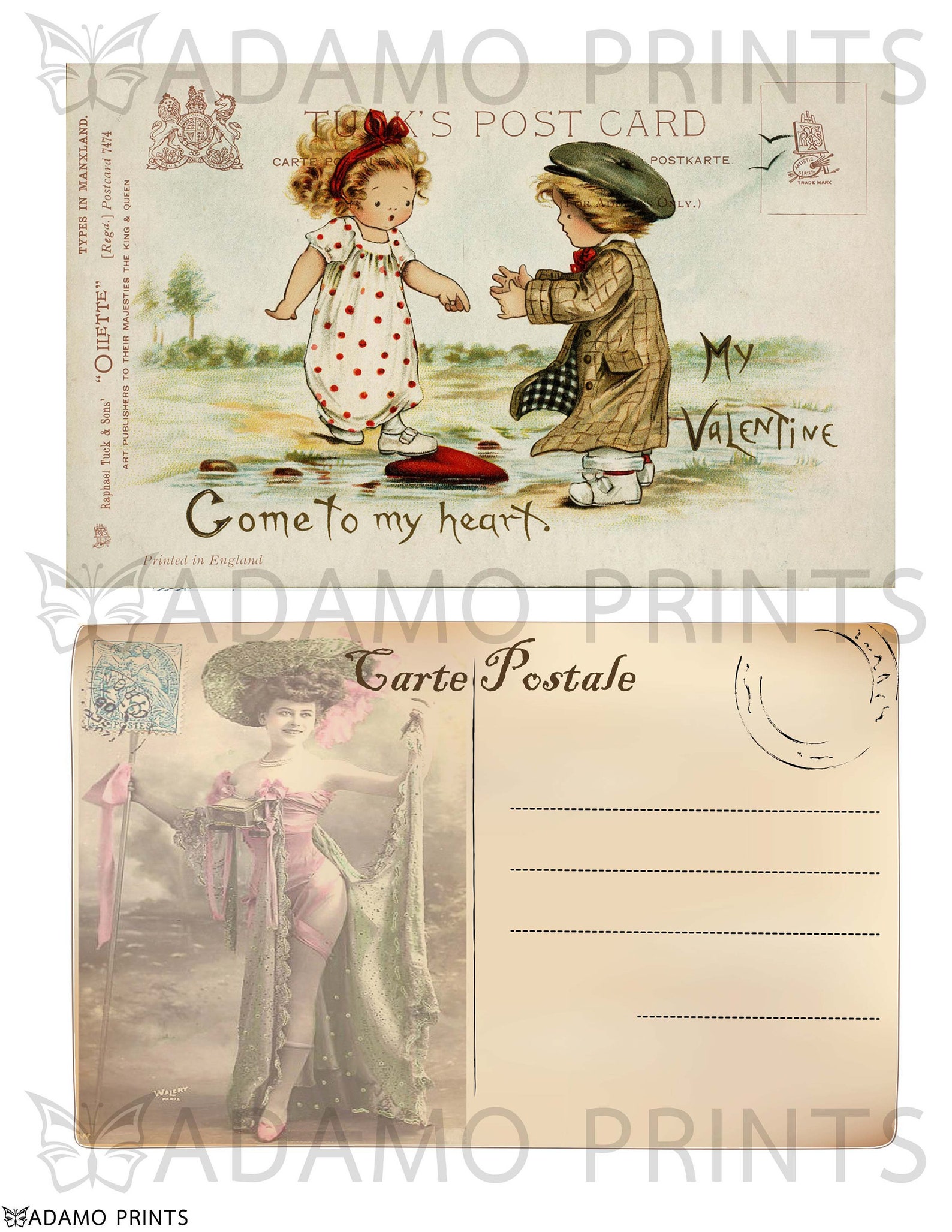 Vintage Postcards Old Postage Digital Printable Postcards - Etsy