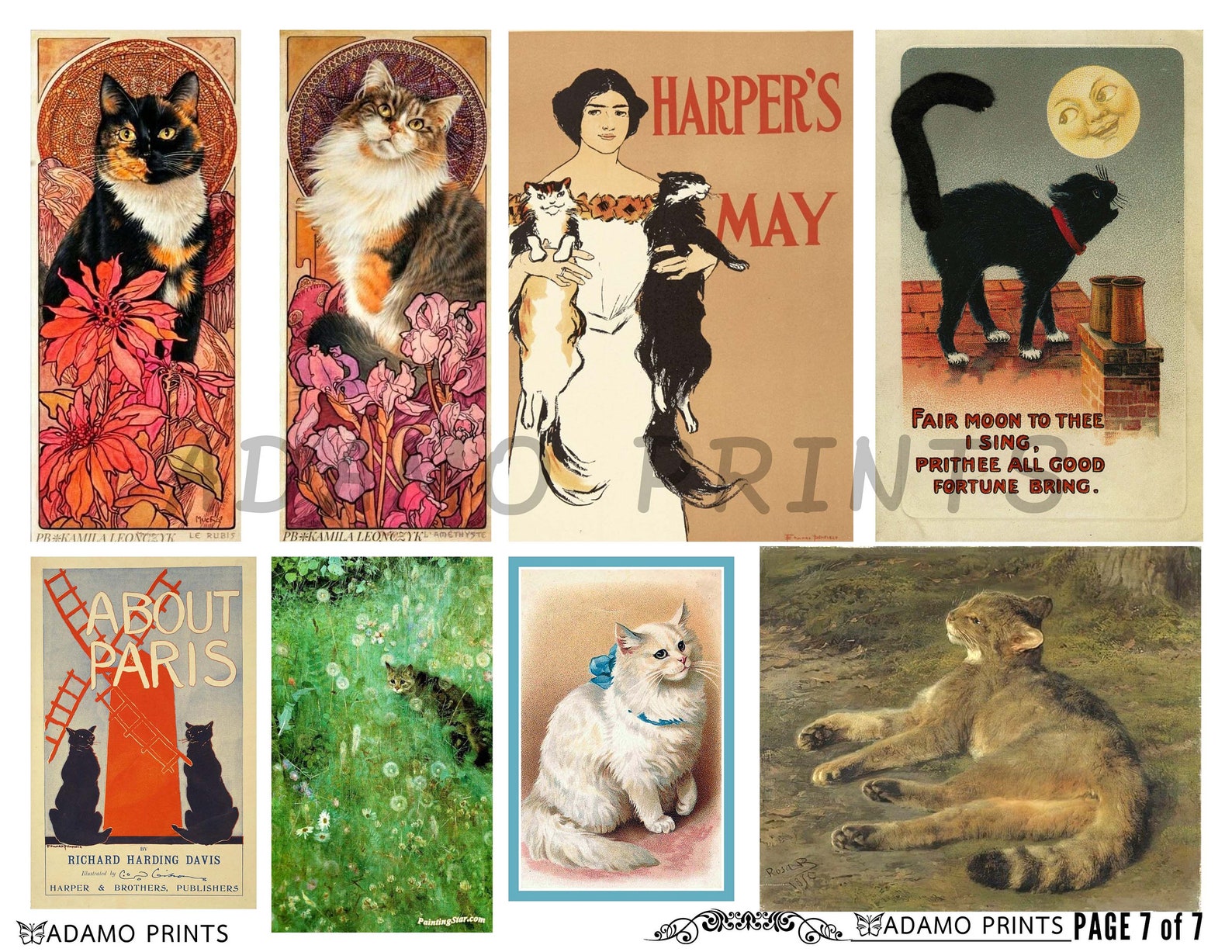 Cozy Kitty Digital Cat Ephemera Kit Cards Printable - Etsy