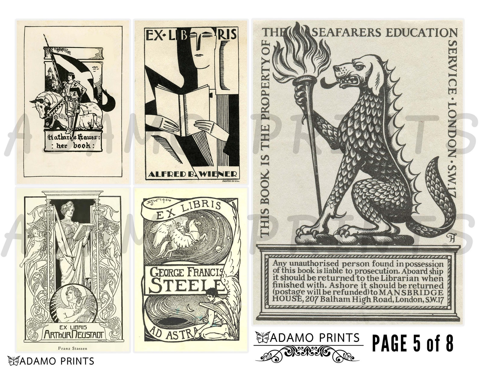 Loads of Vintage Bookplate Set2 Printable Bookplates - Etsy