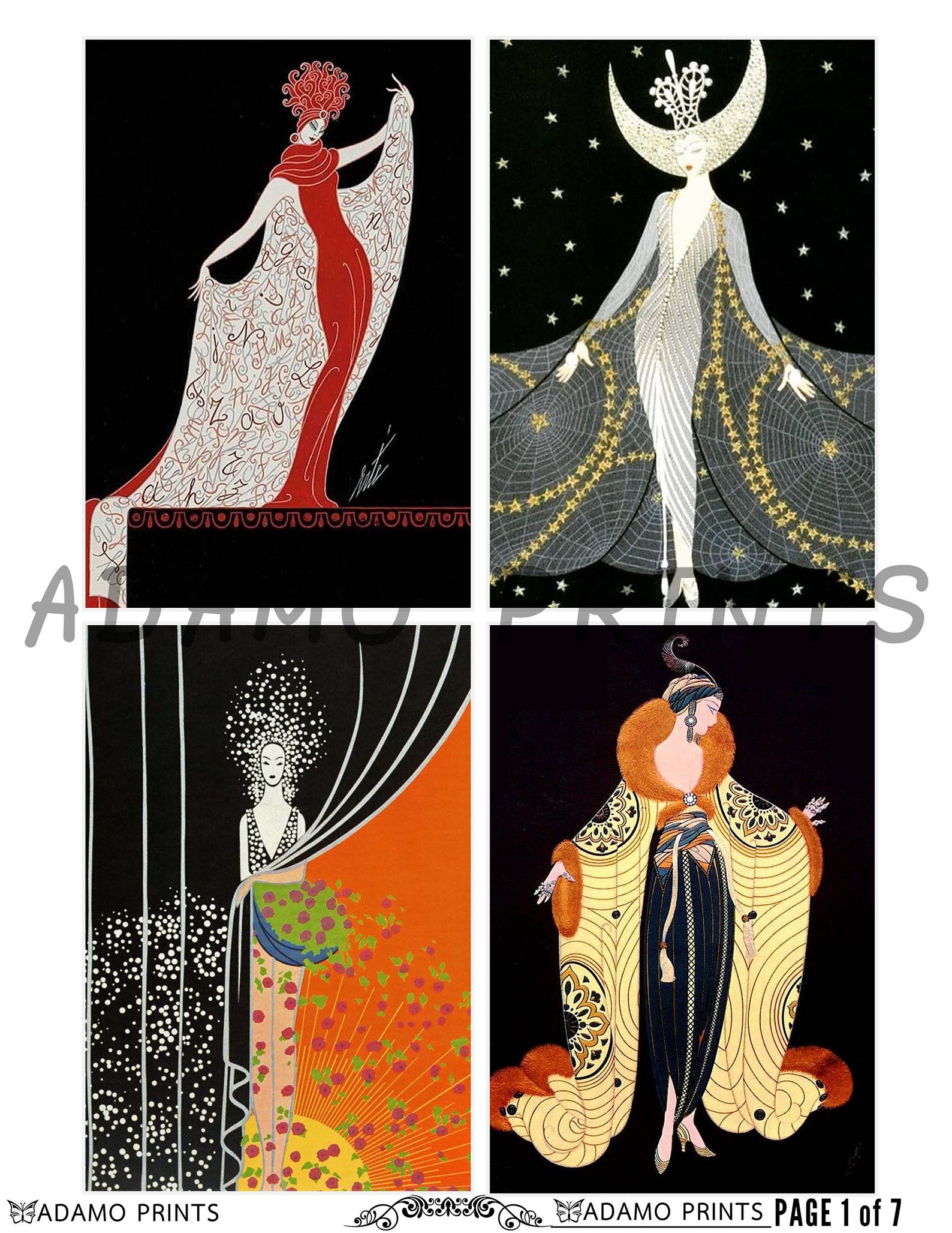 Erte Fashion, Fashion Digital, Digital Collage, Ephemera Classics ...