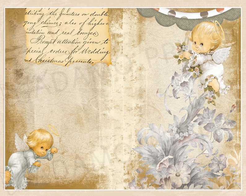 Angel Baby Journal Kit Journal Page Collage Sheets Digi - Etsy