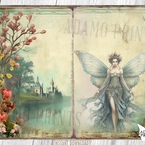 Basic Fairy Land Junk Journal Kit, Digital Paper Background for Journal ...