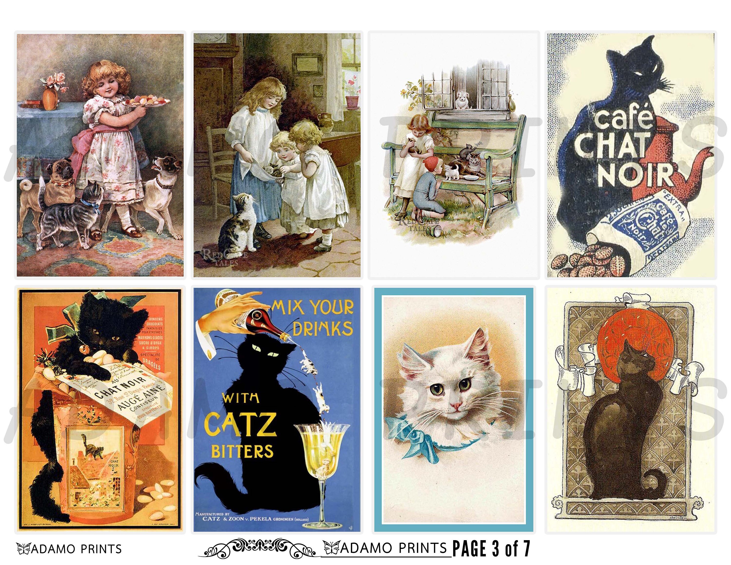 Cozy Kitty Digital Cat Ephemera Kit Cards Printable - Etsy