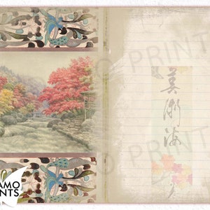 Vintage Japan Journal Kit, Japanese Journal Page, Asian Journal Pack ...