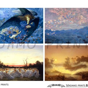 Moonlight in Art, Vintage Moon, Moon Ephemera, Art Deco, ATC Cards ...