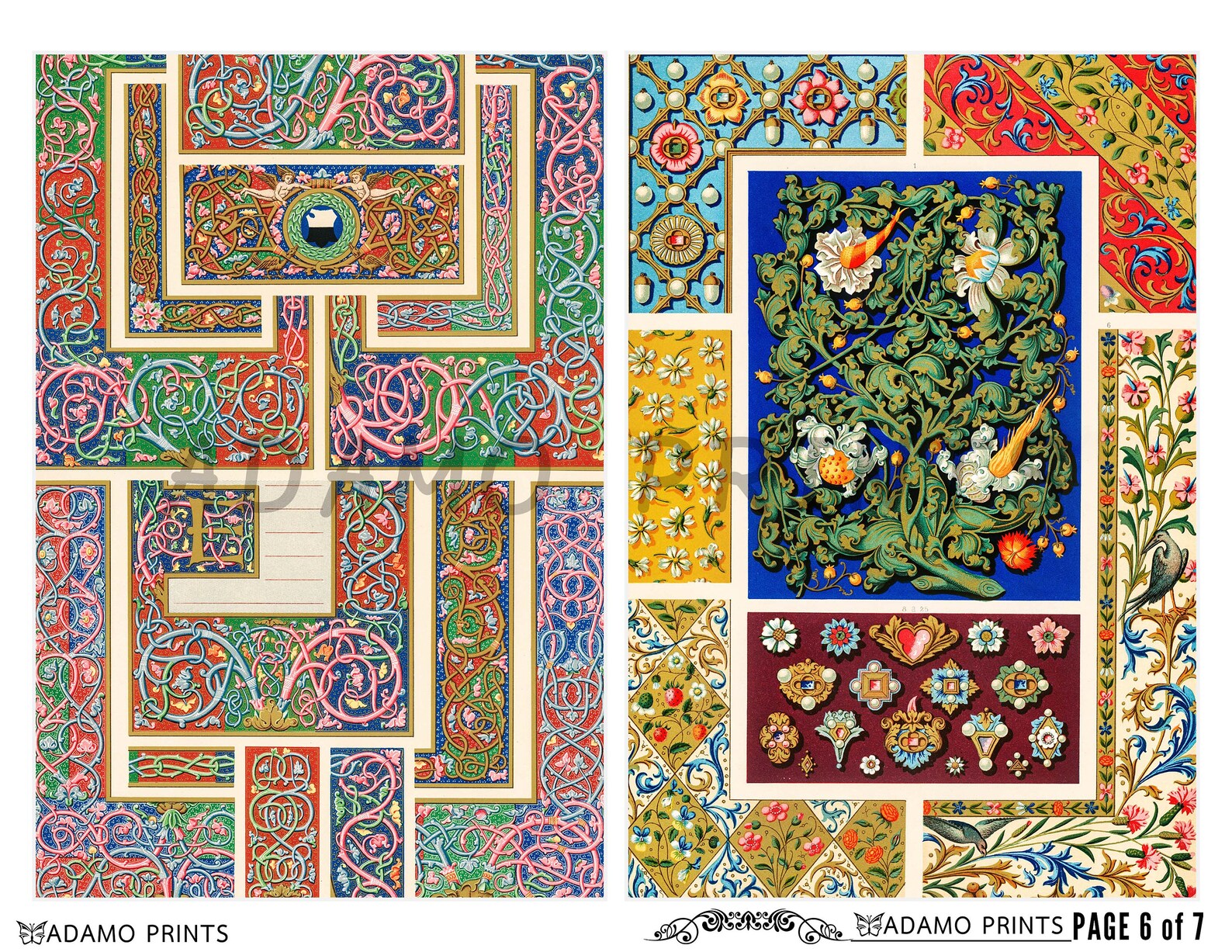 Antique Middle Age Pattern Digital Paper, Ephemera (JPG & PDF) - Etsy