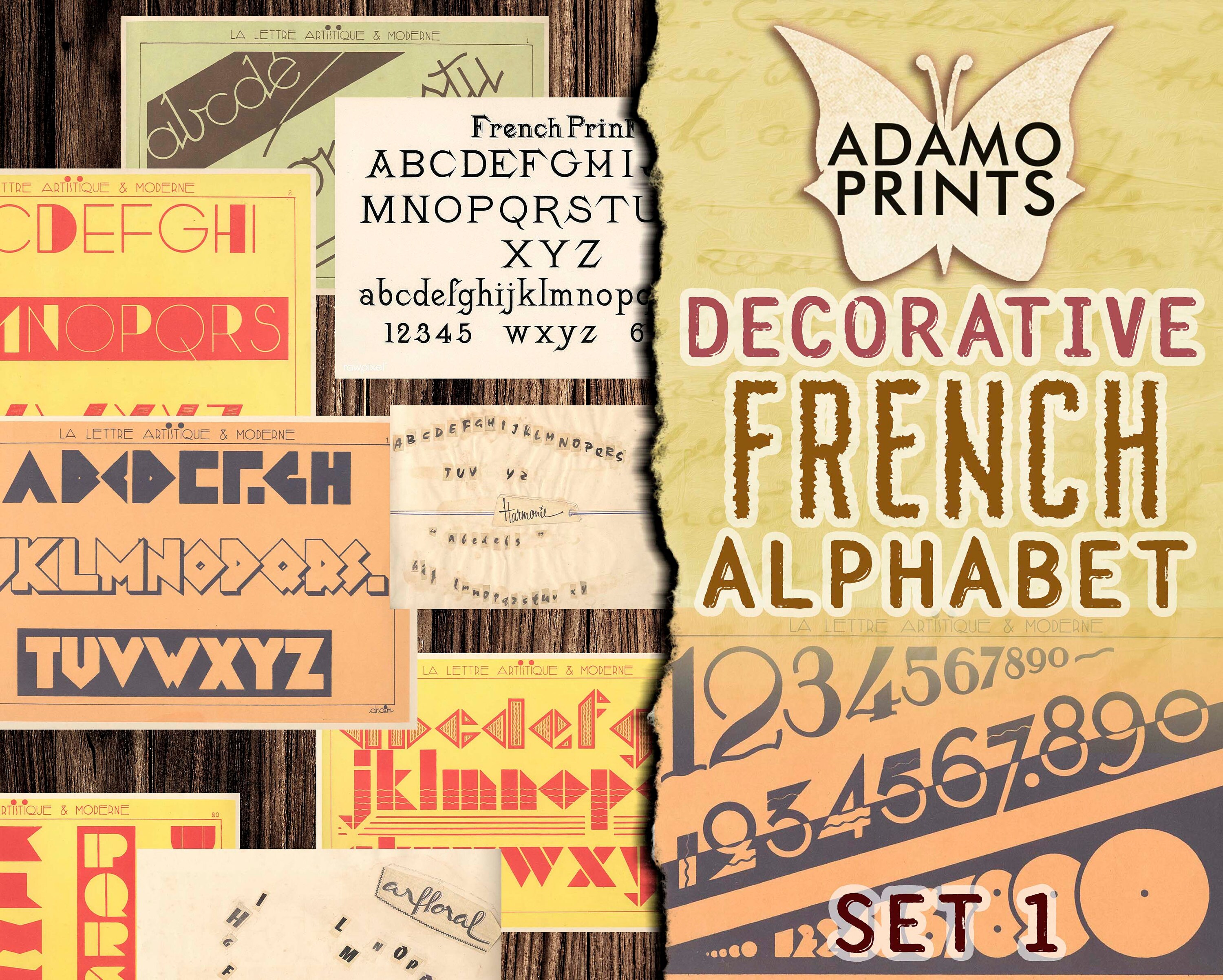 Decorative French Alphabet Set1 Alphabet Digital Rare Book | Etsy