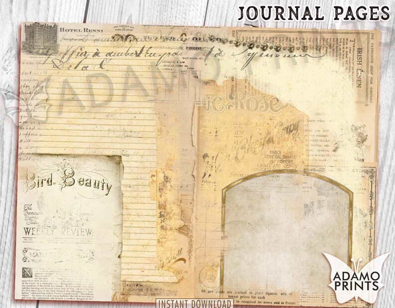 Layered Collage Journal Kit Journal Page Journaling Collage - Etsy