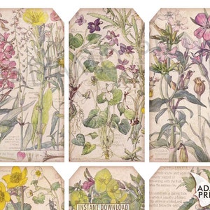 Wildflower Tag Kit, Digital Tag, Digital Wildflower, Ephemera Tag ...