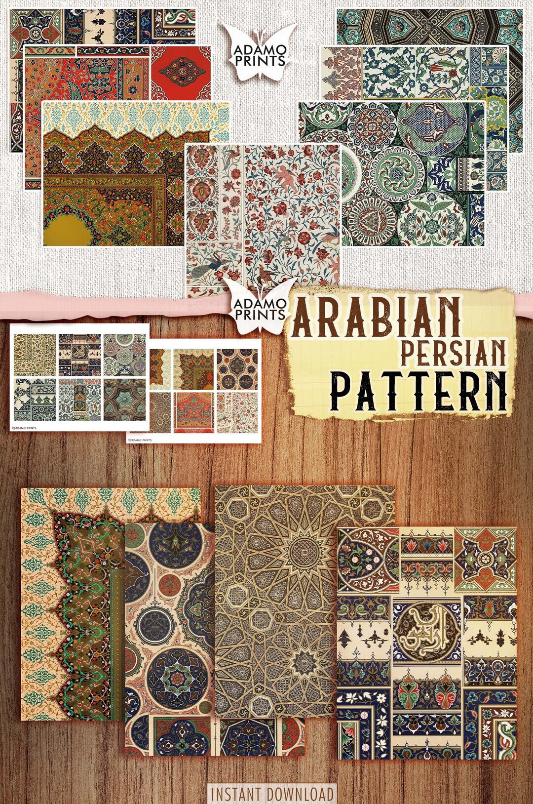 Antique Pattern, Digital Wallpaper, Classic Art, Printable Images ...