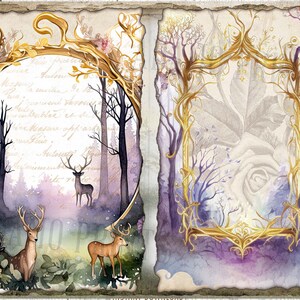 Enchanted Forest Journal Pages, Woodland Paper, Tree and Animal ...