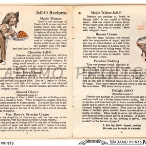 Jell-o America Dessert, Jello Cookbook Recipe, Vintage Images, Digital ...