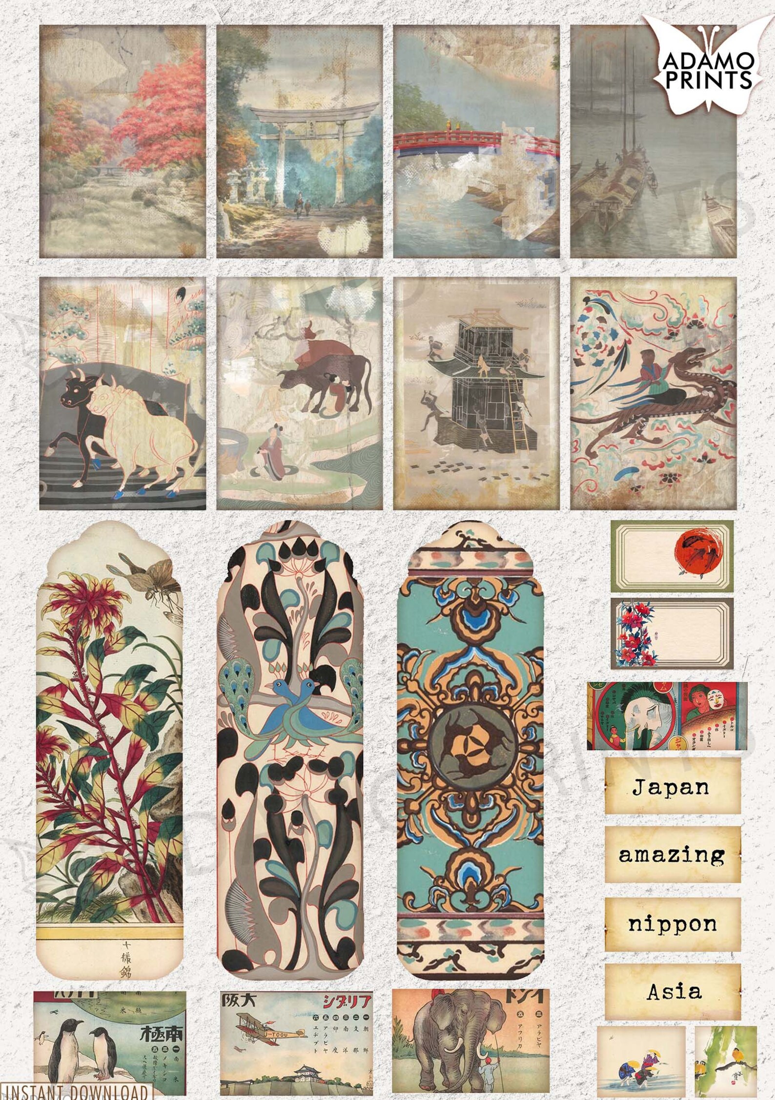 Vintage Japan Journal Kit Japanese Journal Page Asian | Etsy