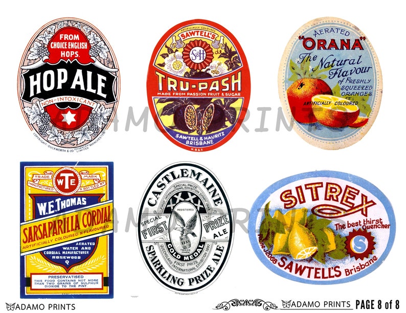 Vintage Label Vintage Crate Label Digital Labels Collage - Etsy