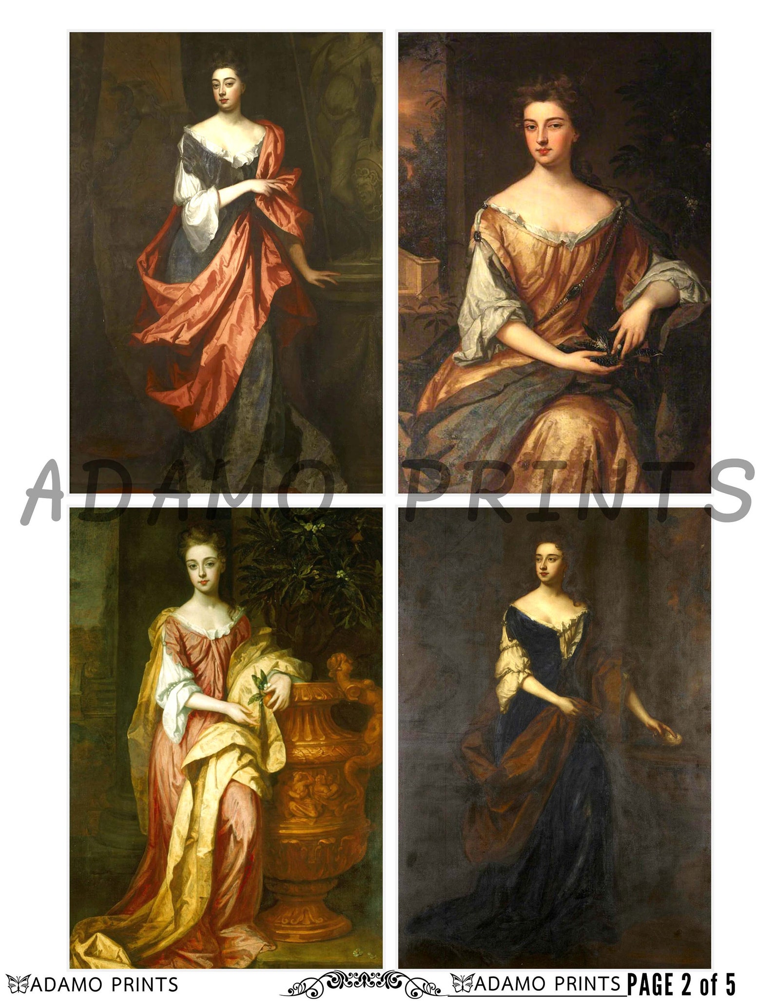 1700s Hampton and Windsor Court Beauties, Digital Art, Vintage, Digital ...