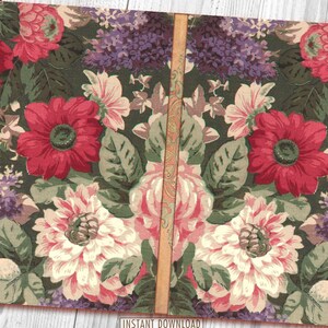 Floral Garden Book Cover, Vintage Bookbinding Journal, Ephemera ...