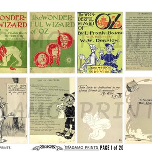 The Wonderful Wizard of Oz, Book Page, ATC, Children Digital Book ...