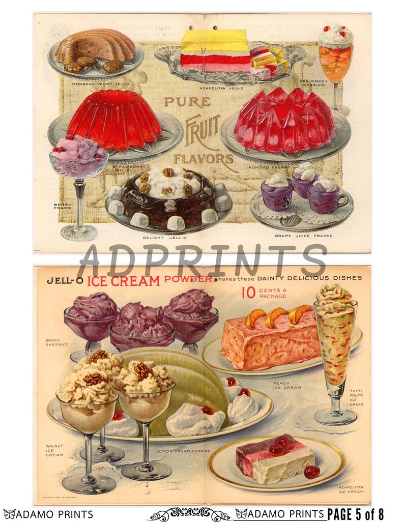 Jell-o America Dessert Jello Cookbook Recipe Vintage Images - Etsy