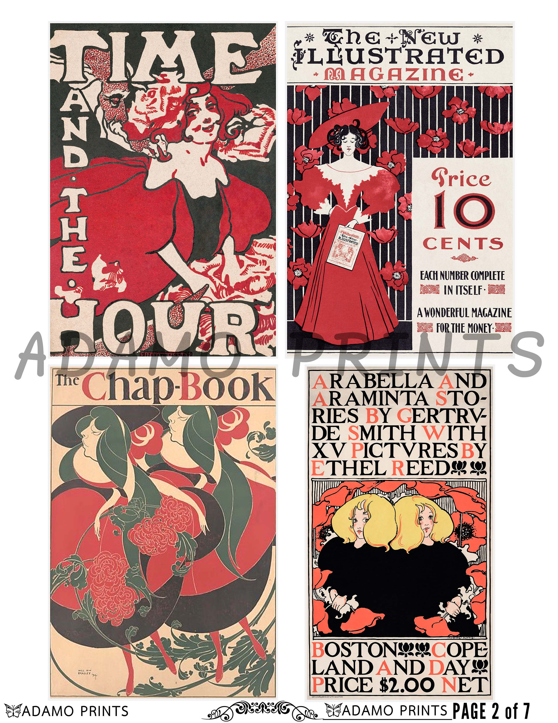 Poster Art Nouveau by Ethel Reed Women Digital Ephemera - Etsy