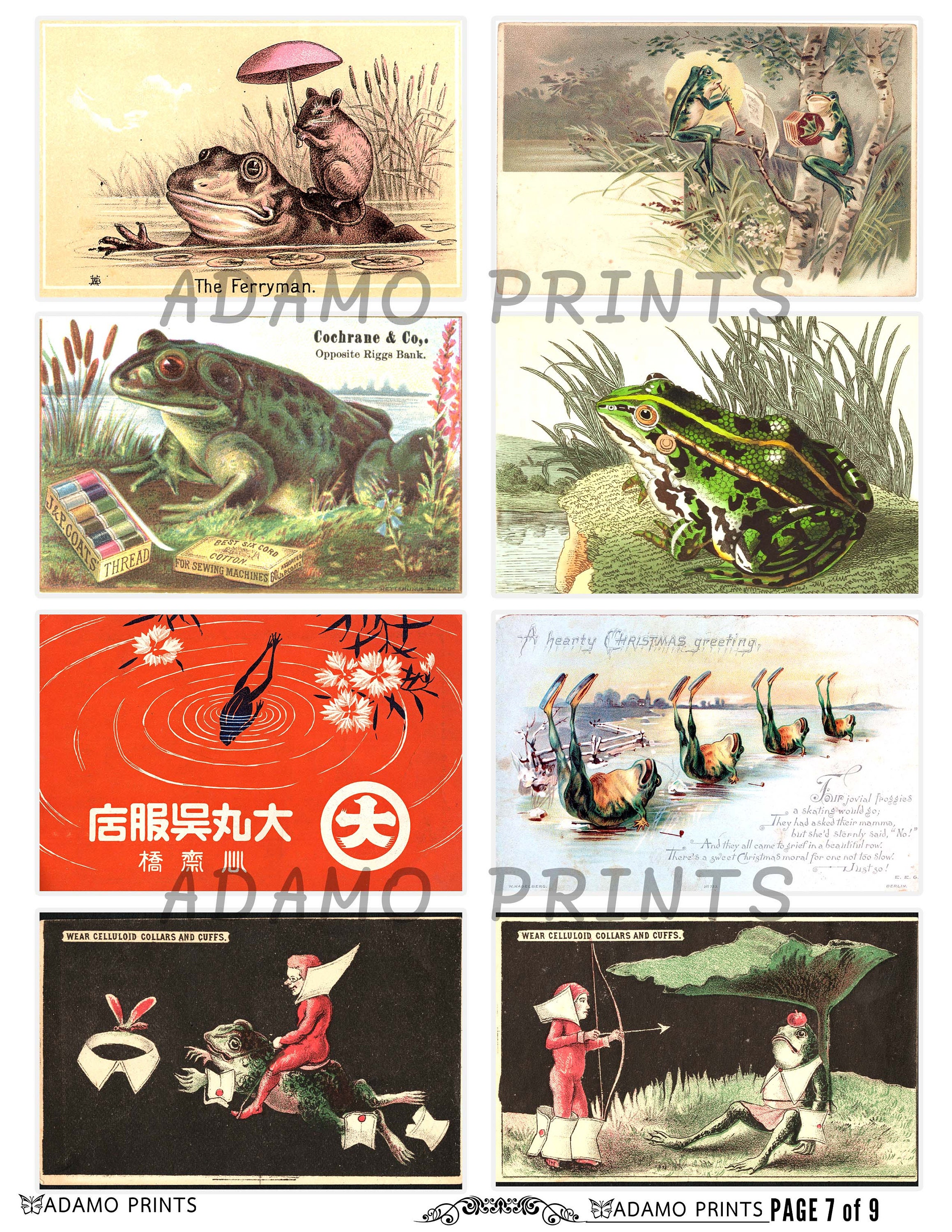 The Frogs, Animal Digital, Trade Card, ATC, Woodland, Digital Images ...