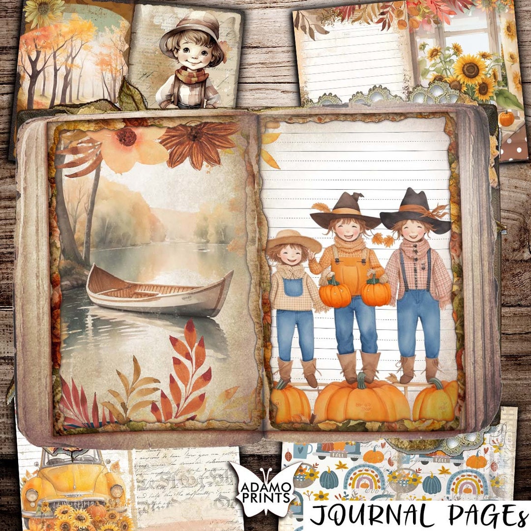 Cozy Autumn Season Junk Journal Pages, Fall Journal Kit, October, Fall ...